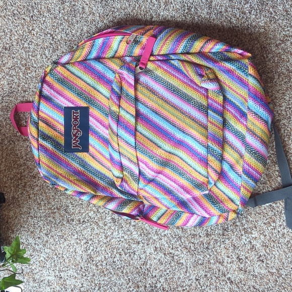 Jansport | Accessories | Jansport Colorful Rainbow Stripe Backpack ...